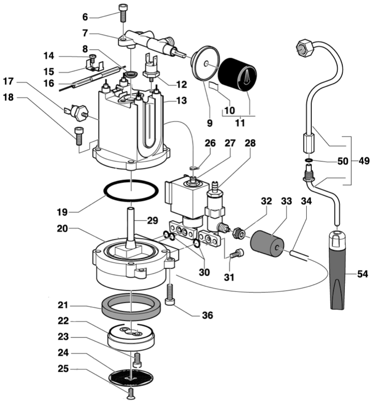 Exploded Views Gaggia Exploded Views Gaggia Classic Boiler Exploded View