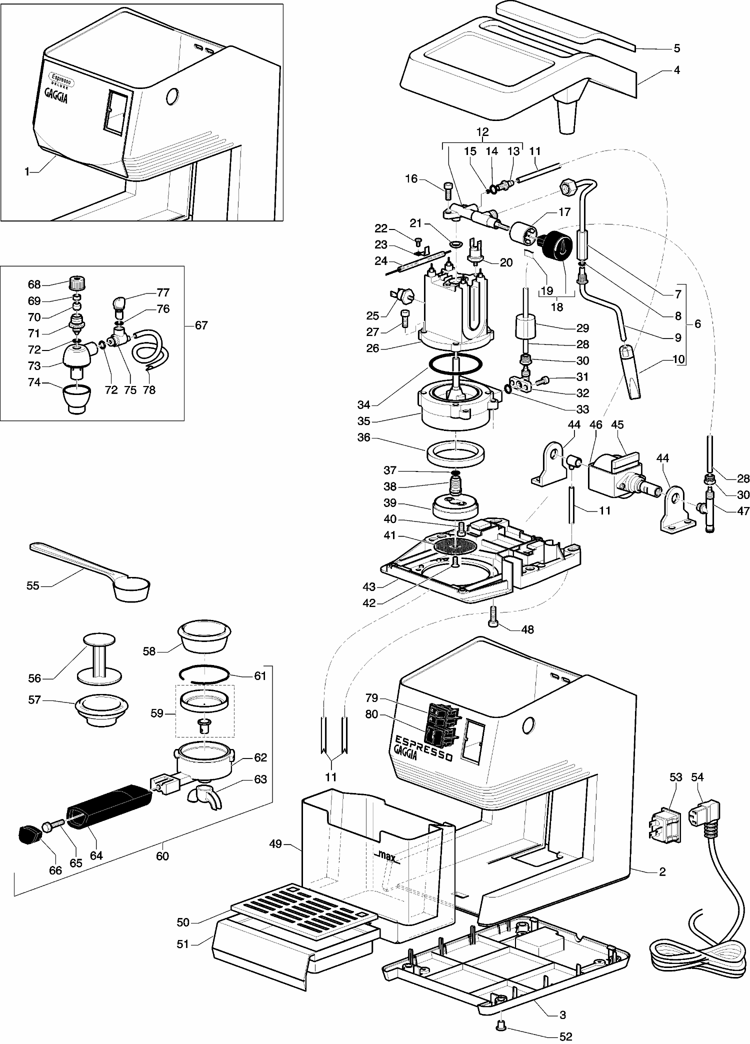 Exploded Views Gaggia Exploded Views Espresso Deluxe Exploded View ...