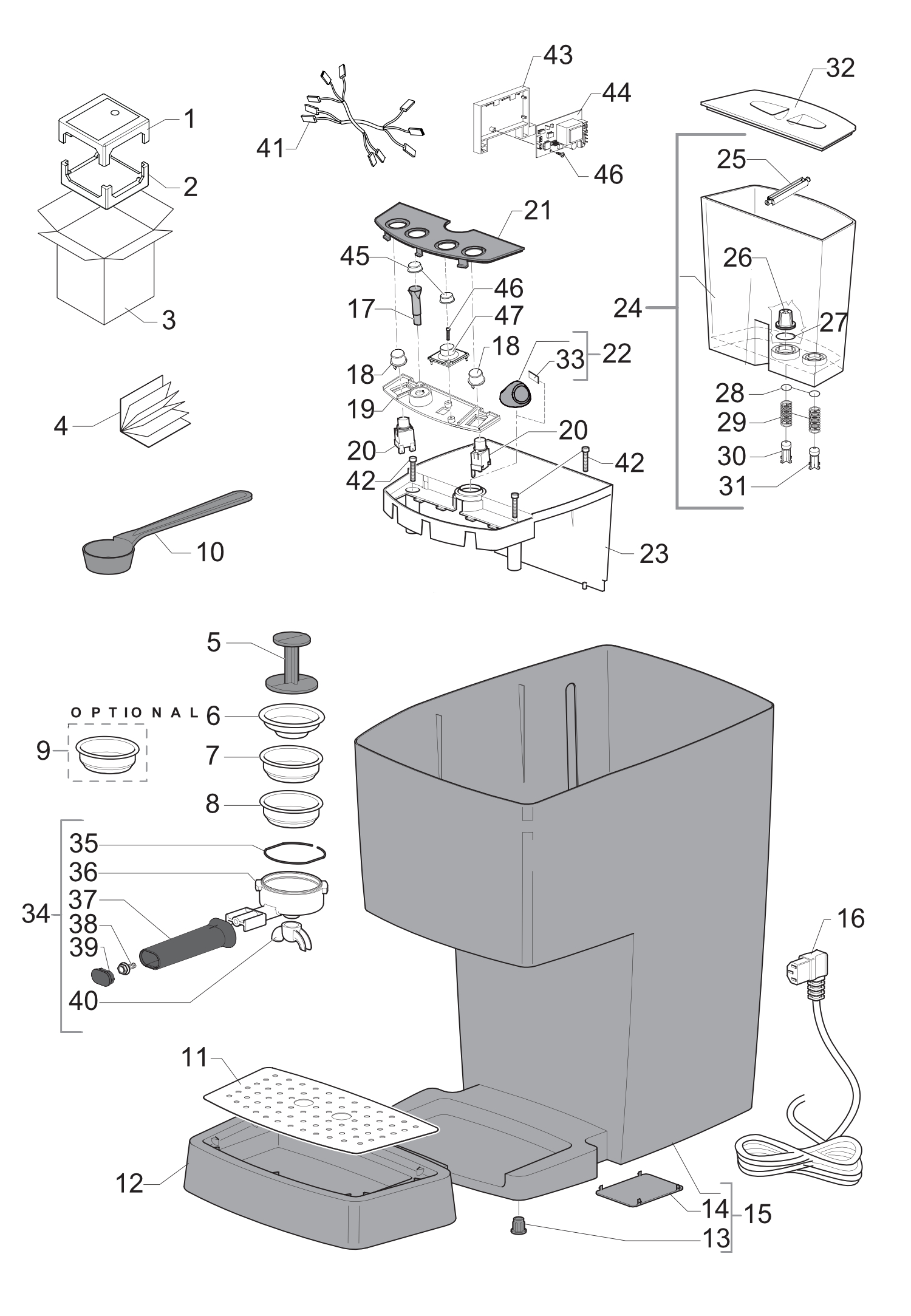 Exploded Views Gaggia Exploded Views Espresso Dose Exploded View ...