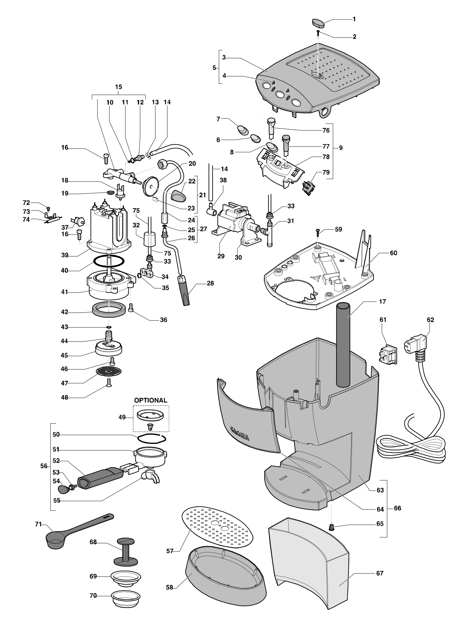 Exploded Views Gaggia Exploded Views Espresso Evolution Exploded View ...