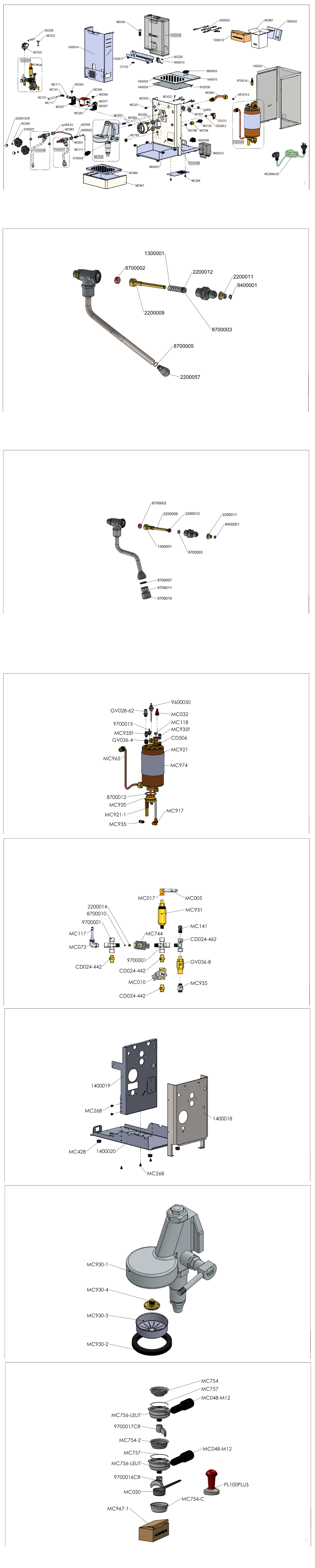 Exploded Views Lelit Exploded Views PL62 Exploded View - Complete